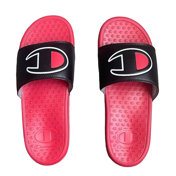 Champion | Shoes | Champion Super Slide Cb Logo Pool Sandal Mens Red ...